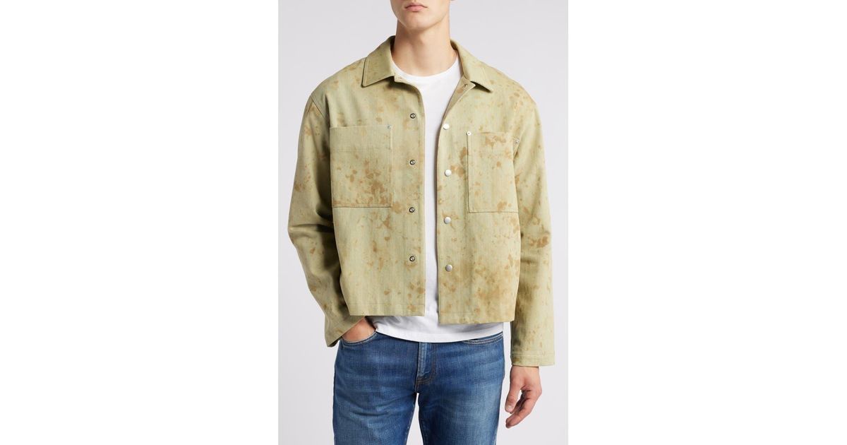 FRAME Paint Splatter Denim Shirt Jacket in Natural for Men | Lyst