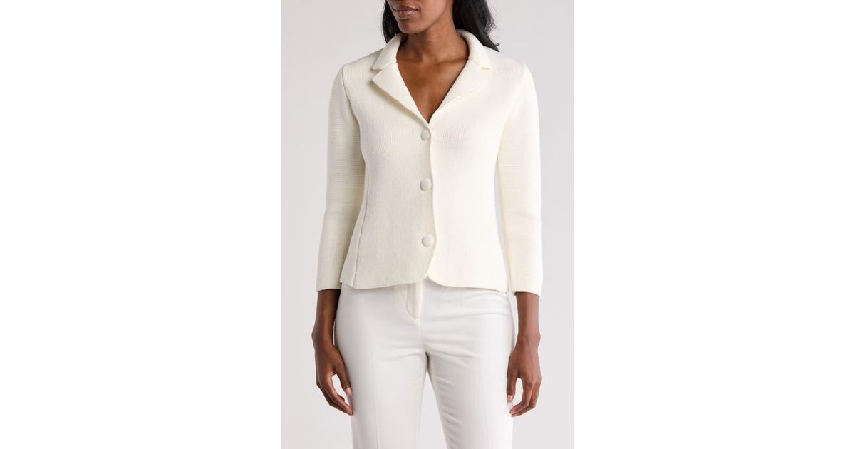 Amanda + Chelsea Sweater Jacket in Natural | Lyst