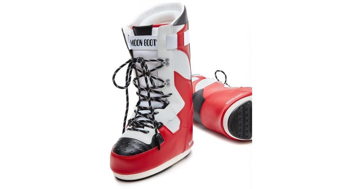 Moon Boot Hi Sneaker Moon Boot in Red | Lyst