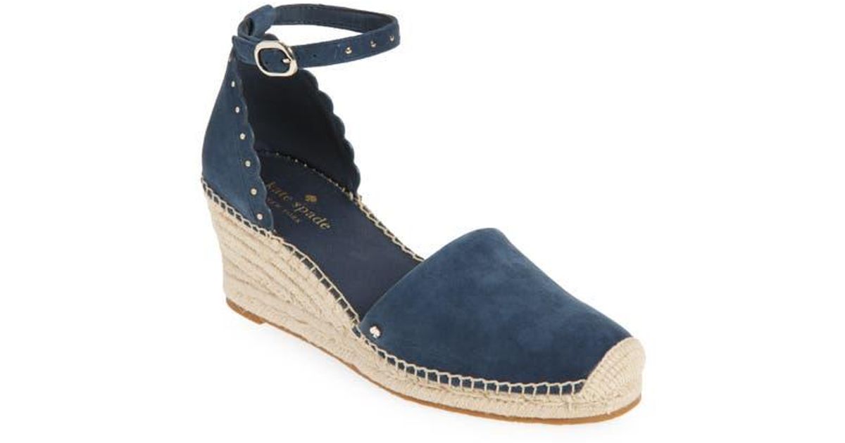 Kate Spade Polly Espadrille Wedge Sandal in Blue | Lyst
