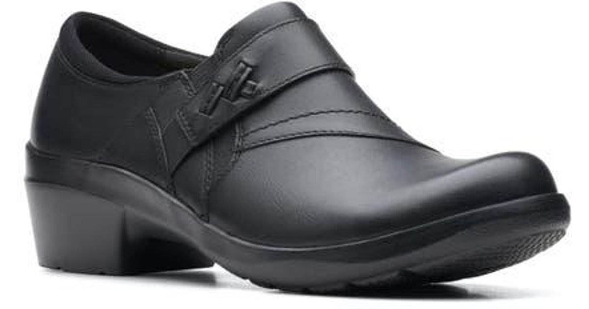 Clarks Angie Pearl Leather Clogs in White | Lyst