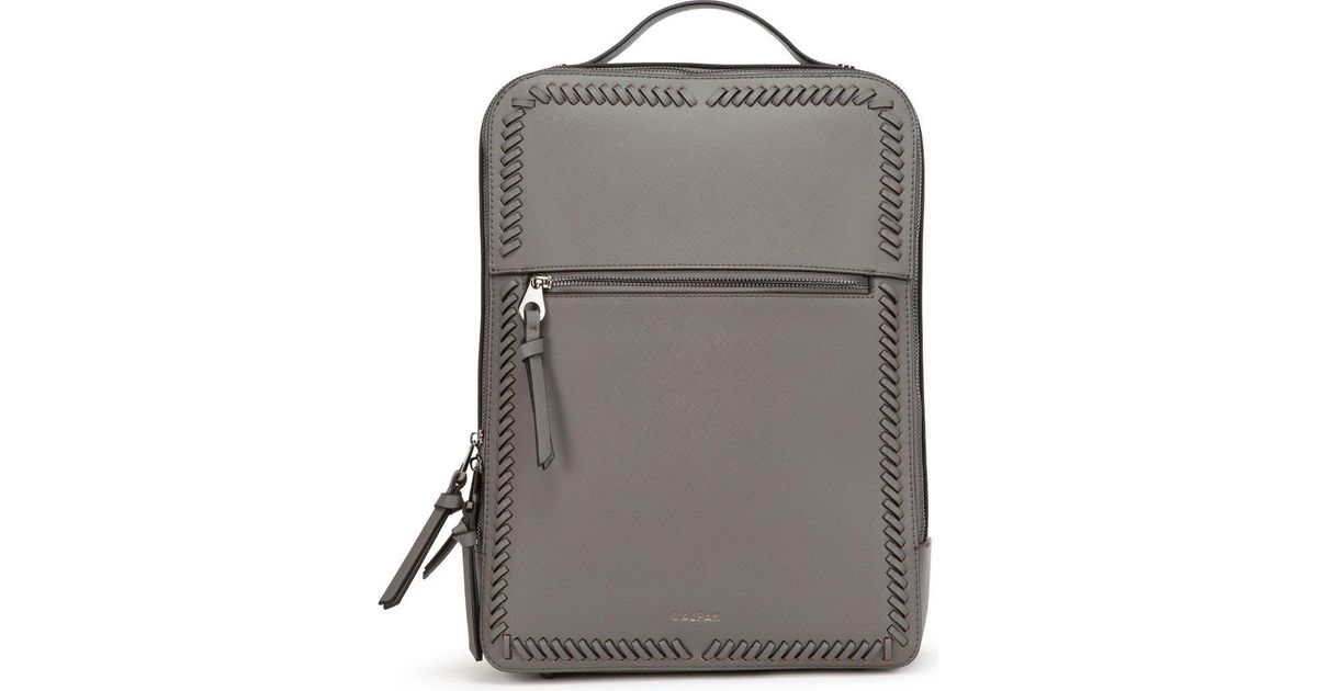 CALPAK Kaya Faux Leather Laptop Backpack in Gray | Lyst