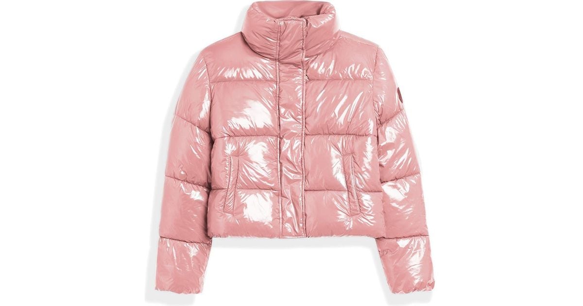 Noize Coco Crop Water Resistant Puffer Jacket in Pink | Lyst