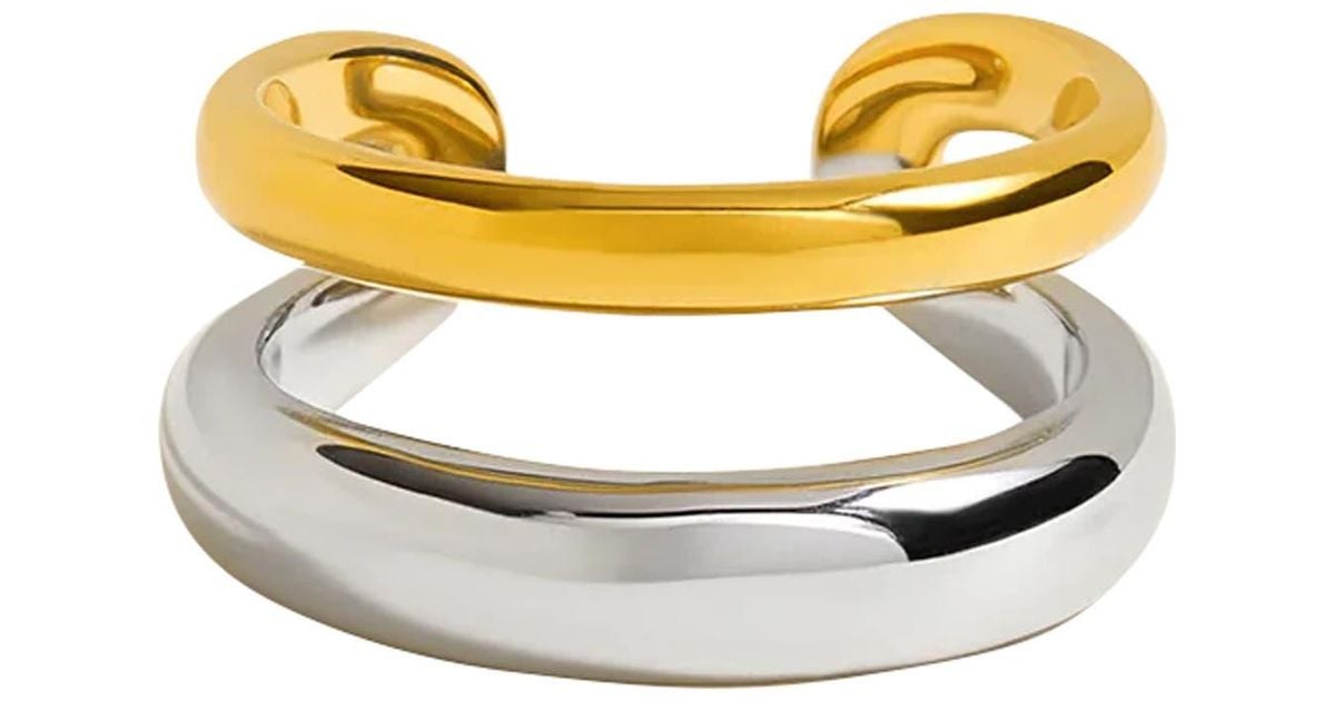 Gabi Rielle Two-Tone Adjustable Parallel Band Ring in Metallic | Lyst