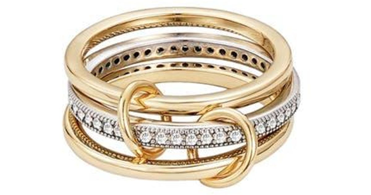 Adornia Interlocking Stacked Cubic Zirconia Rings in White | Lyst