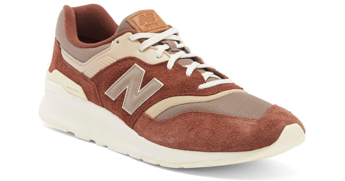New Balance Suede Mesh Sneakers in Brown for Men | Lyst