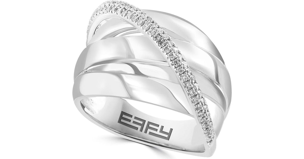 Effy Sterling Diamond Pavé Band Ring in Metallic | Lyst