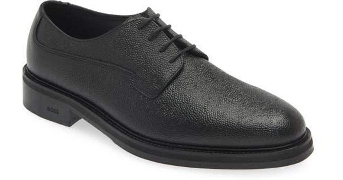 BOSS Larry Leather Derby in Black for Men | Lyst