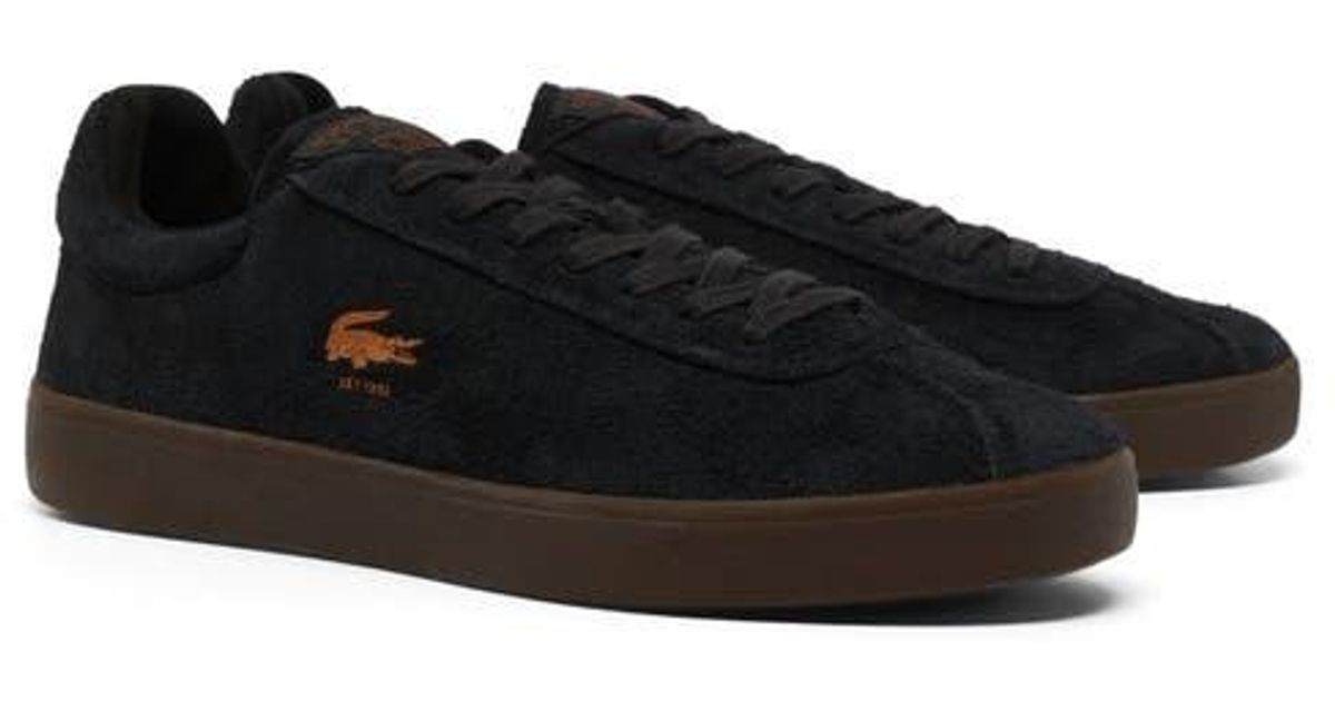 Lacoste Baseshot Suede Sneaker in Black for Men | Lyst