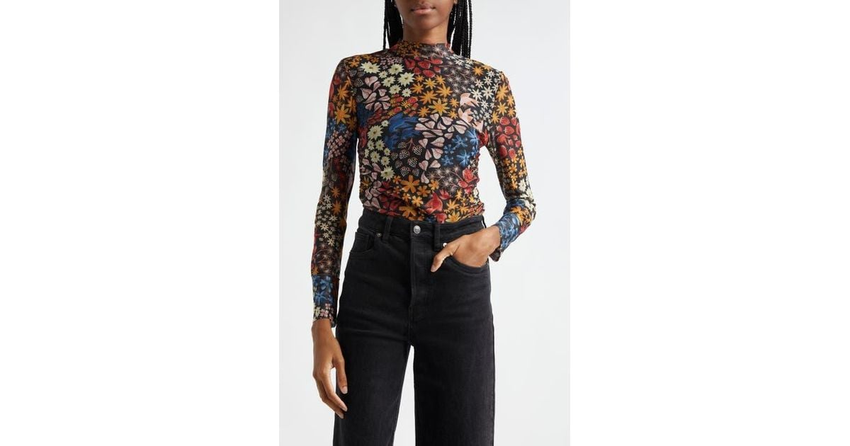 FARM Rio Jujus Garden Mesh Mock Neck Top | Lyst