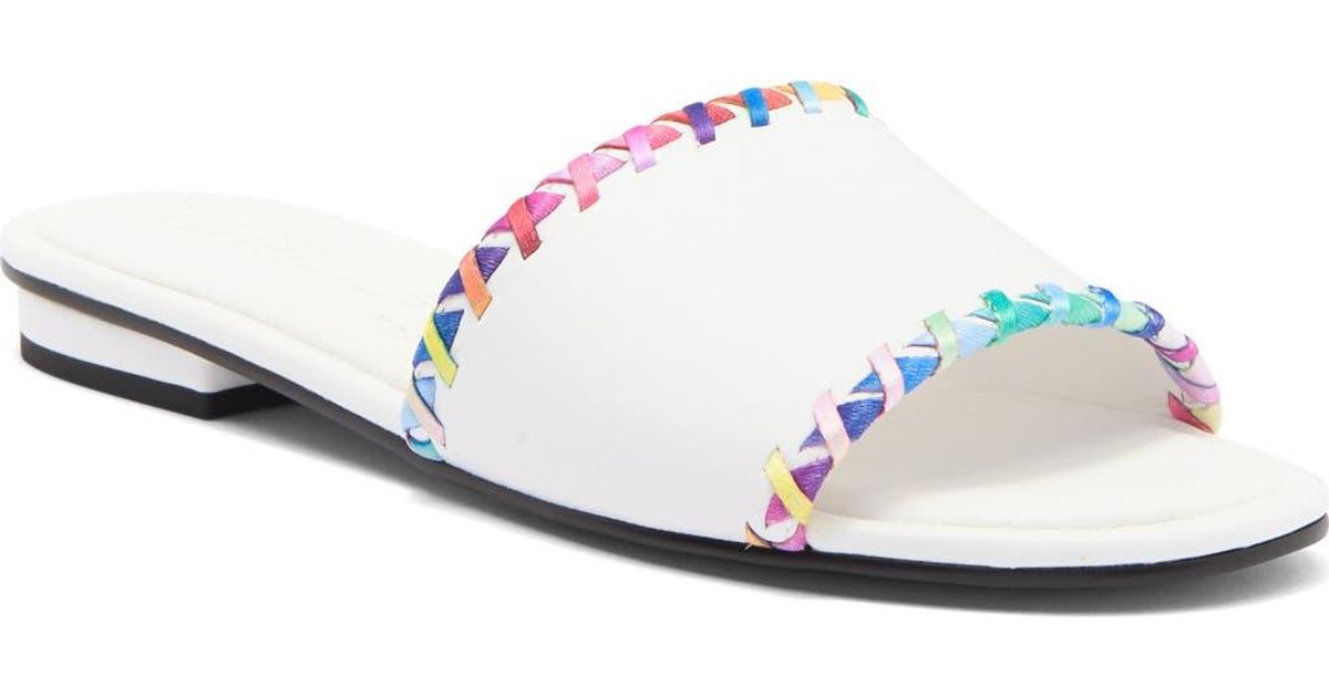 Karl Lagerfeld Cenie Slide Sandal in White | Lyst