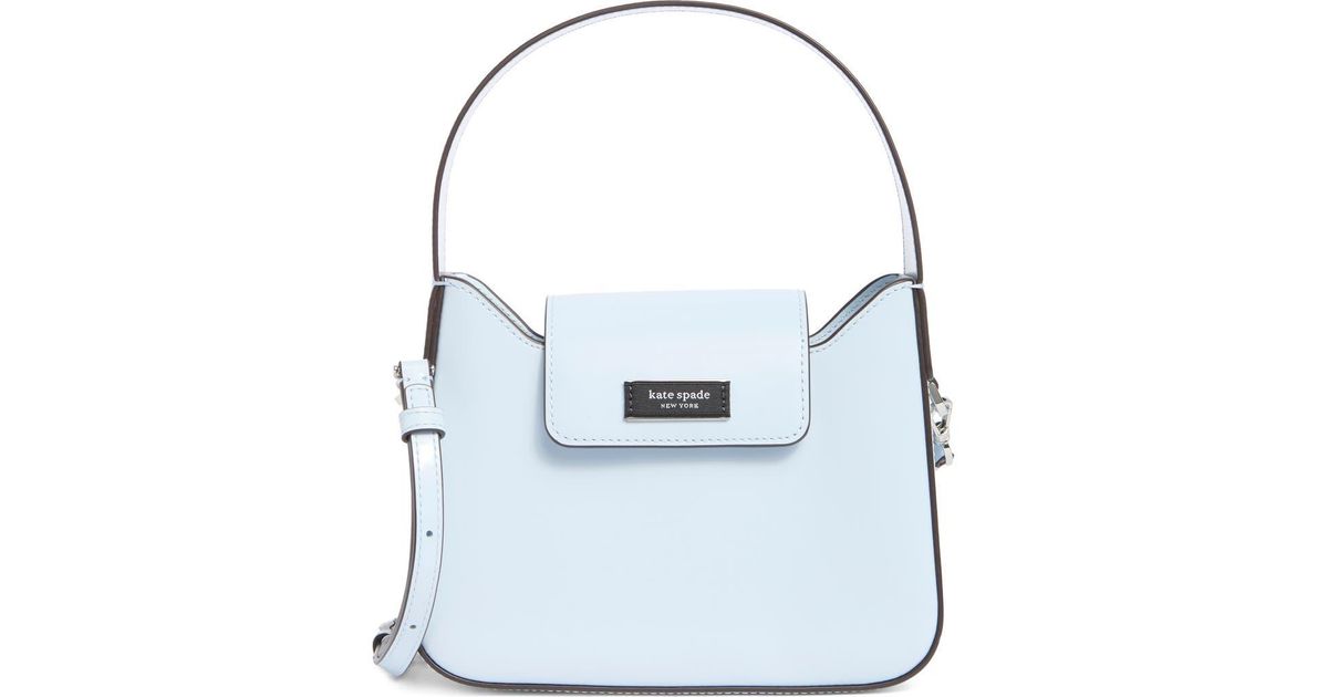 Kate Spade Mini Sam Icon Spazzolato Leather Shoulder Bag in Blue | Lyst