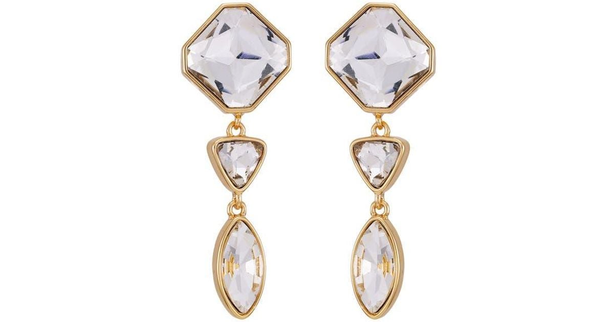 Guess Crystal Linear Drop Earrings | Lyst