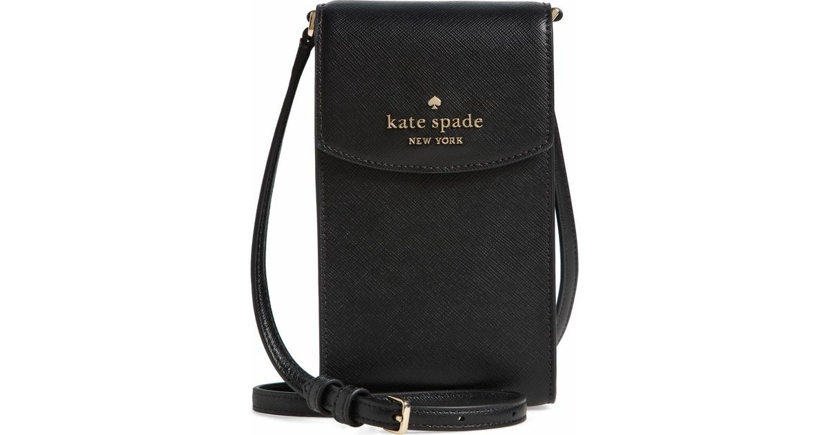 Kate Spade Staci North South Flap Phone Case in Black | Lyst