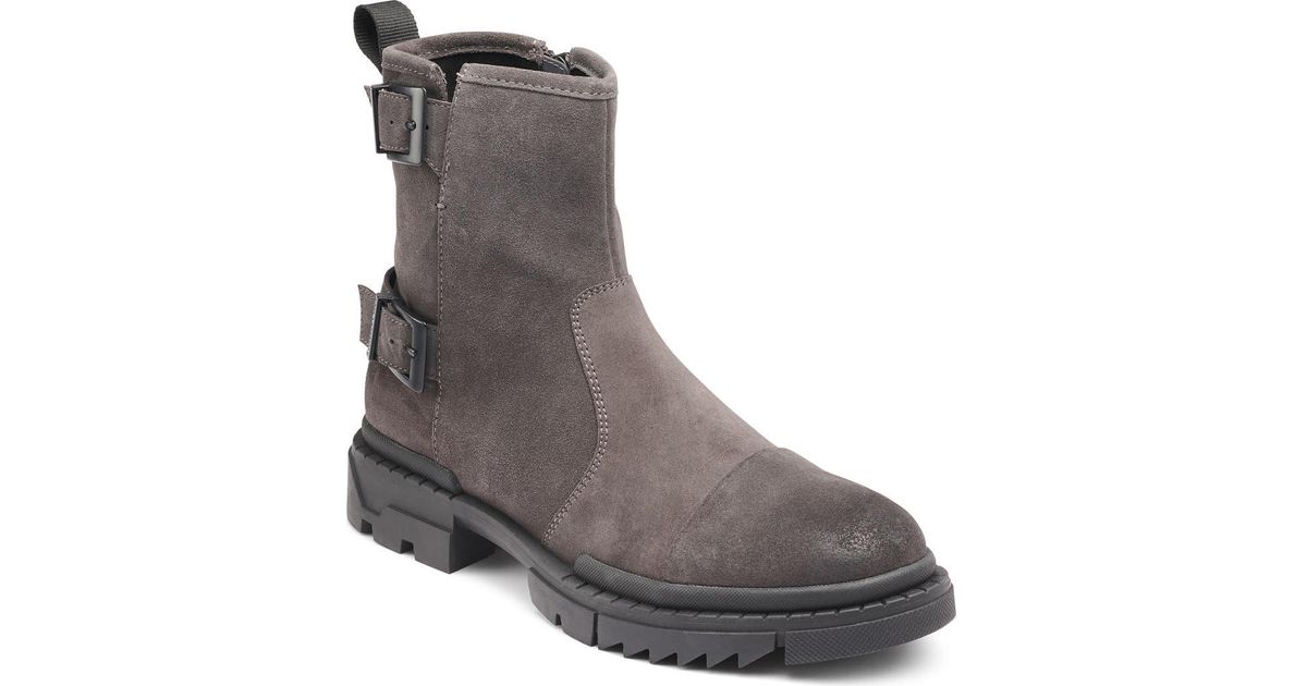 Karl Lagerfeld Double Buckle Suede Engineer Boot in Brown for Men | Lyst