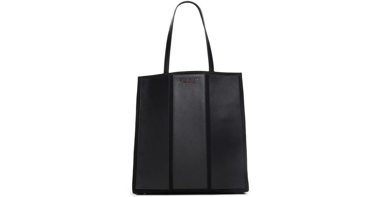 Ted Baker Ava Canvas & Leather Tote Bag in Black | Lyst