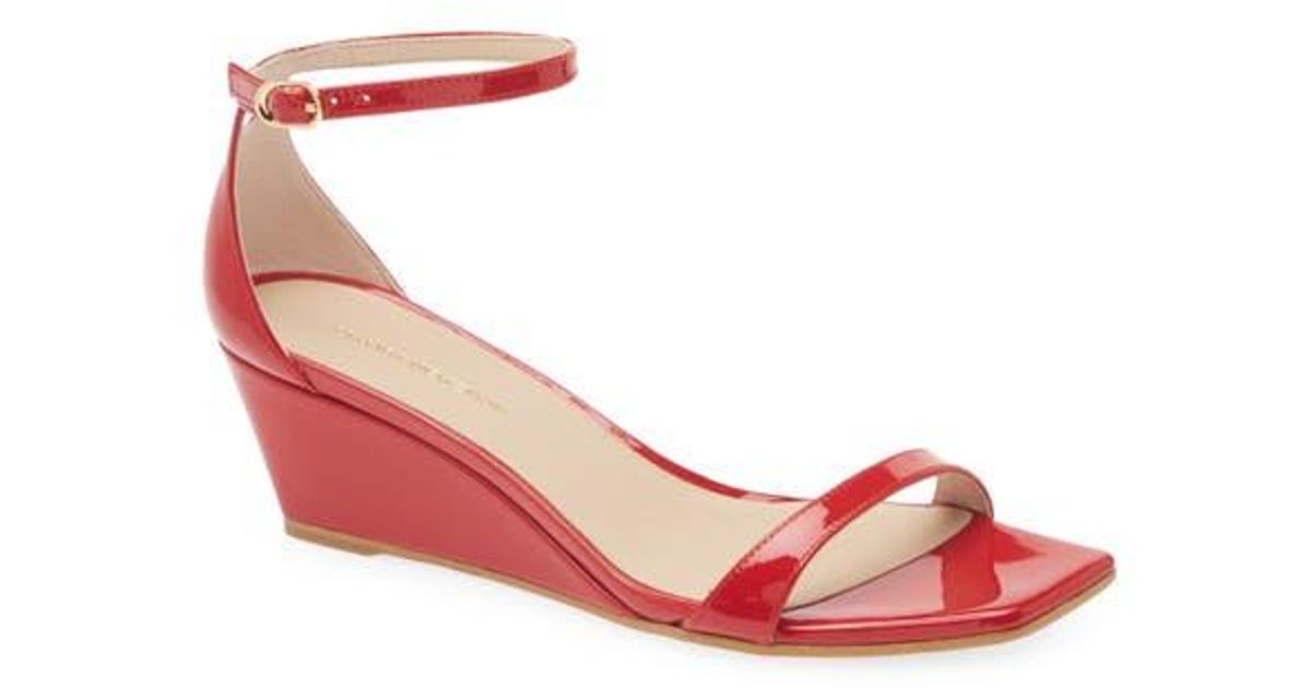 Stuart Weitzman Nudistcurve Wedge Sandal in Pink | Lyst