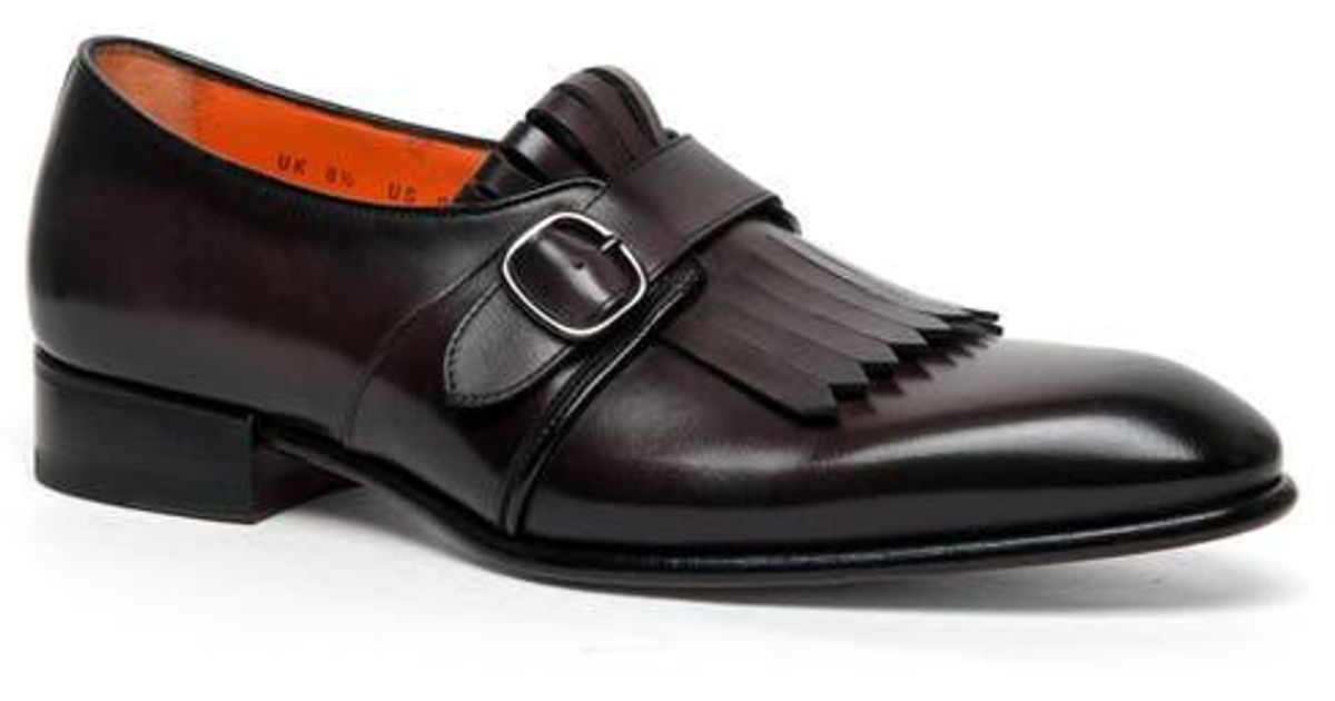 Santoni Carter Kiltie Fringe Loafer in Black for Men | Lyst
