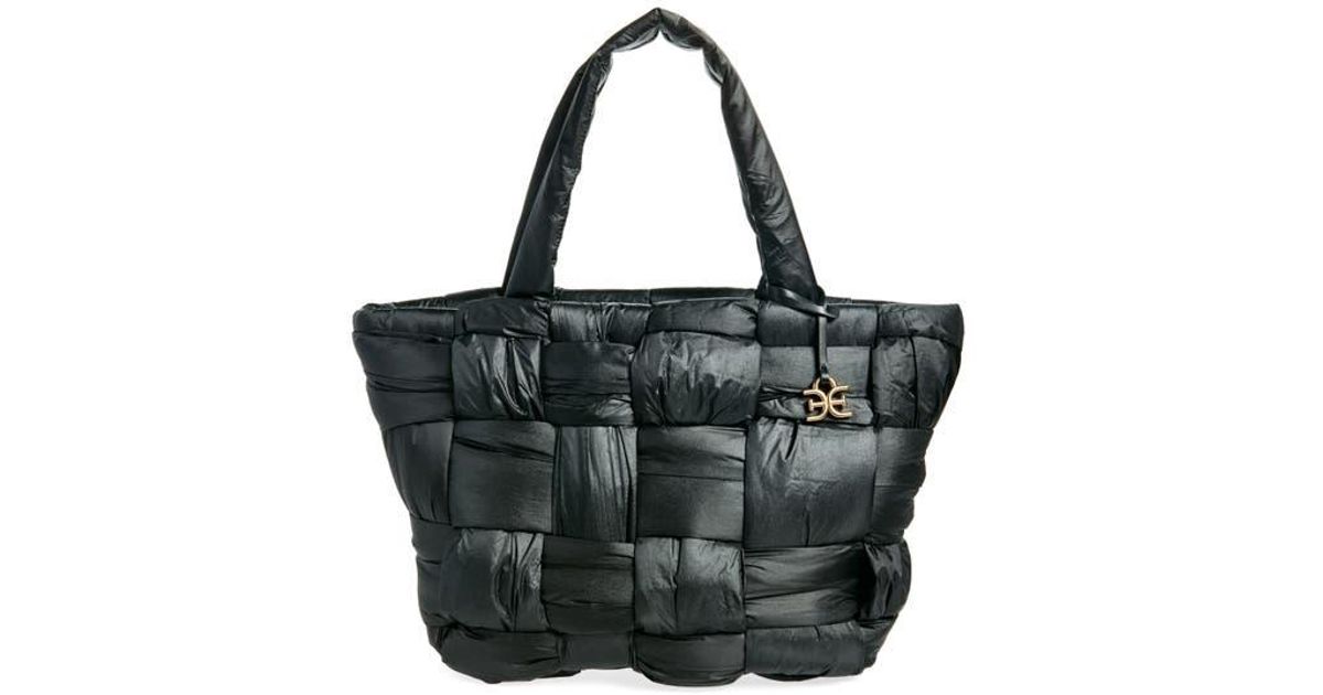 Sam Edelman Elcie Woven Large Tote Bag in Black | Lyst