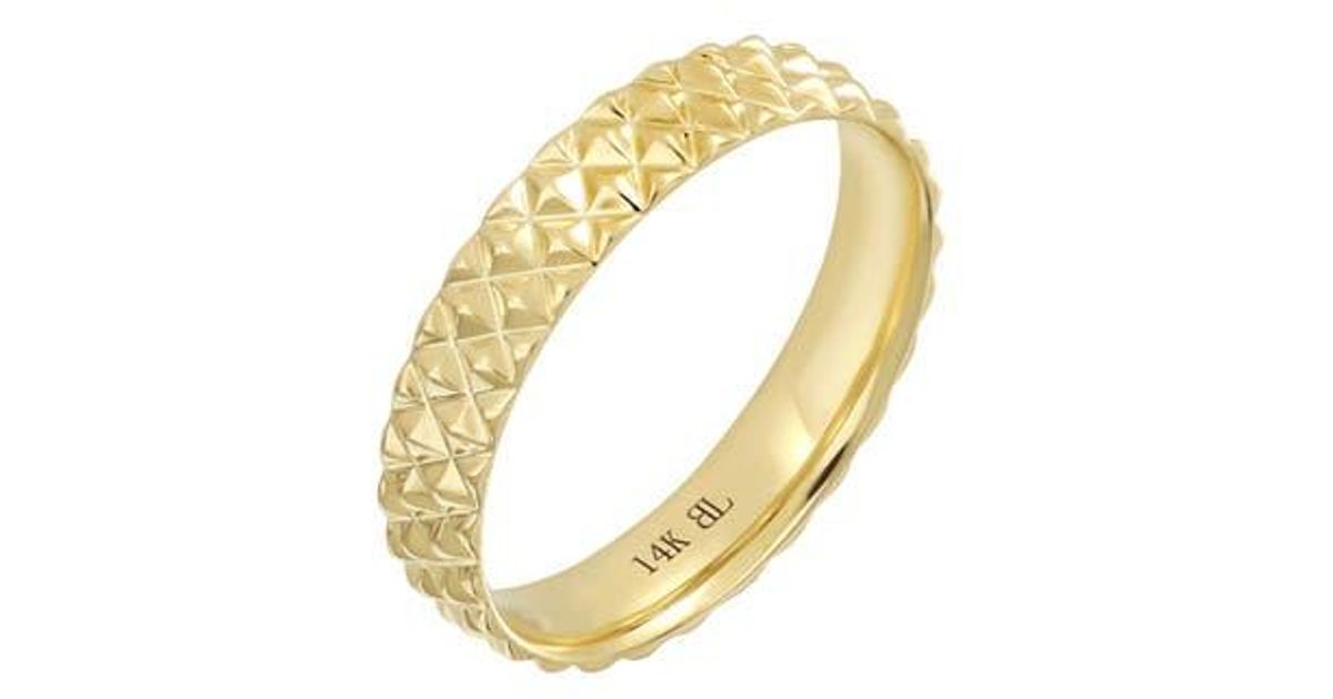 Bony Levy Textured Stackable Ring in Metallic | Lyst