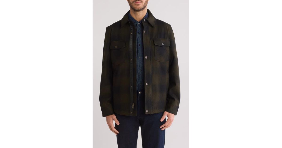 Pendleton Buffalo Check Wool Blend Shirt Jacket in Black for Men | Lyst