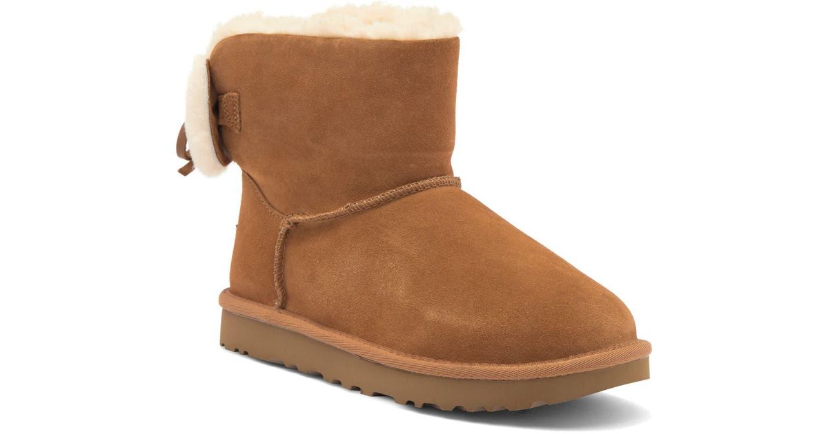 UGG Classic Double Bow Mini Bootie in Brown | Lyst