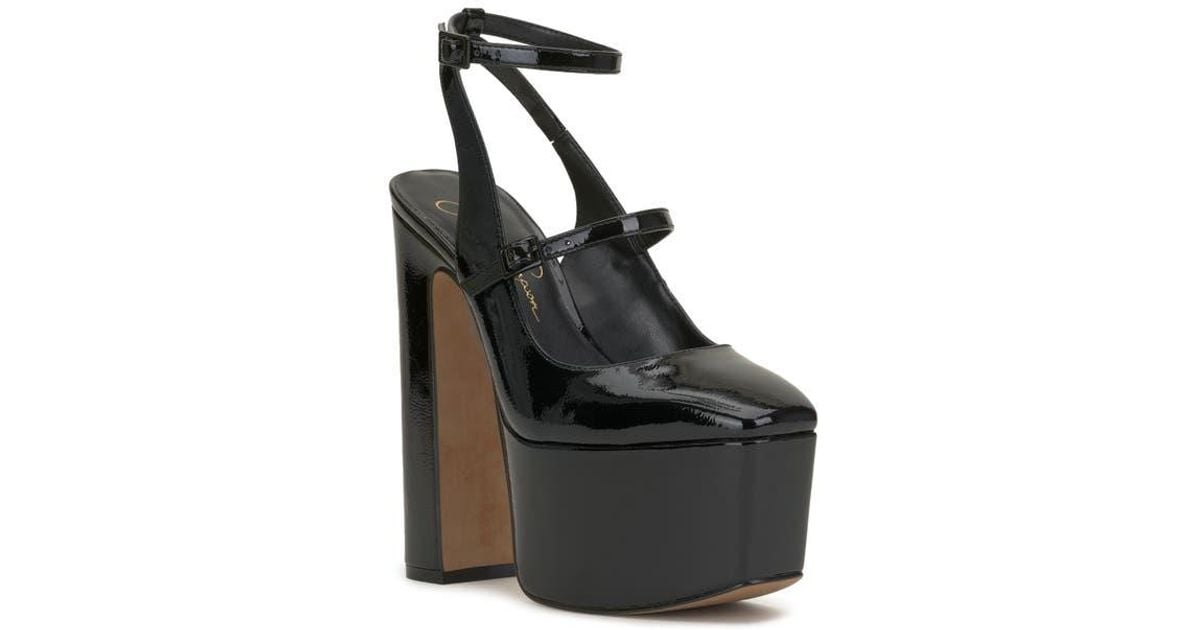 Jessica Simpson Pialley Ankle Strap Platform Pump in Black | Lyst