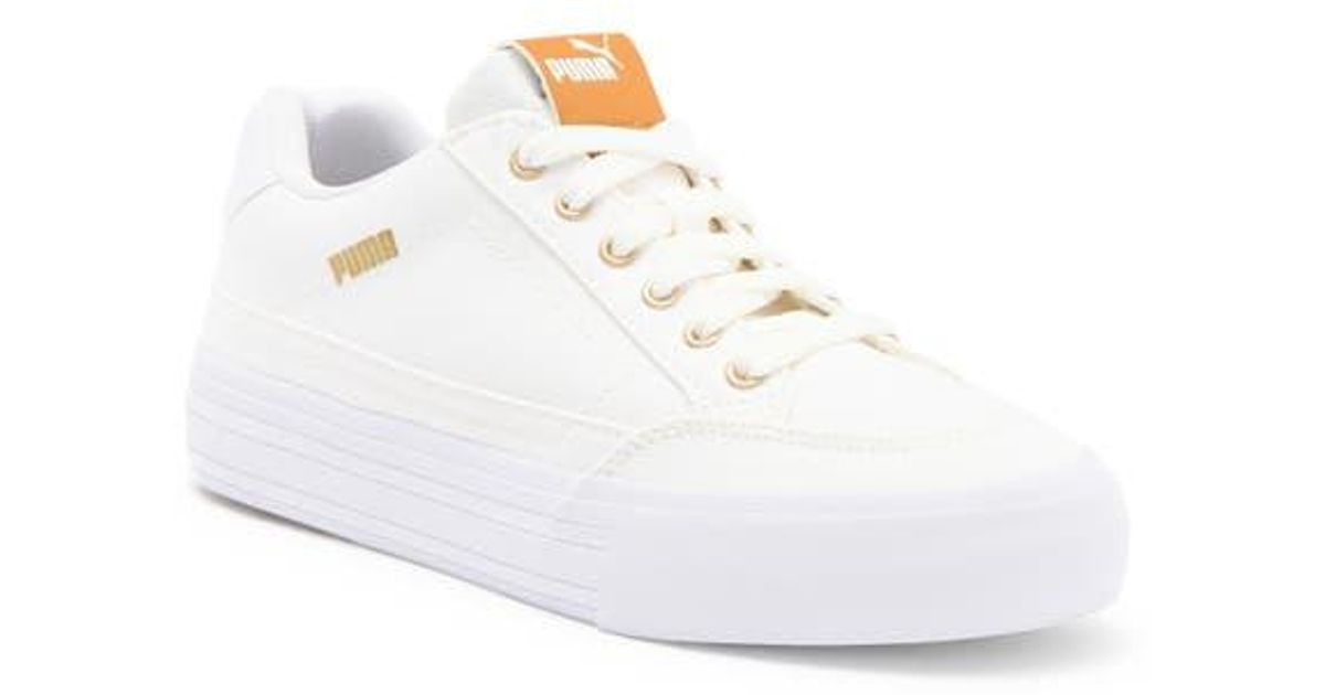 PUMA Court Classic Vulc First Platform Sneaker in White | Lyst