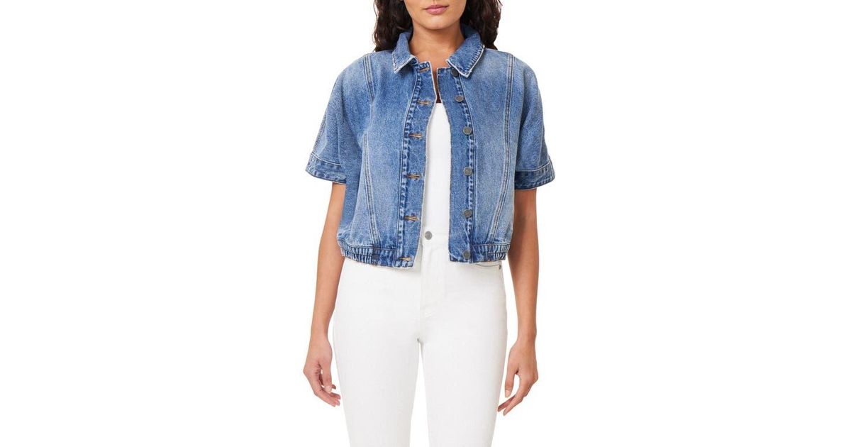 Habitual Oversize Short Sleeve Crop Denim Jacket in Blue | Lyst