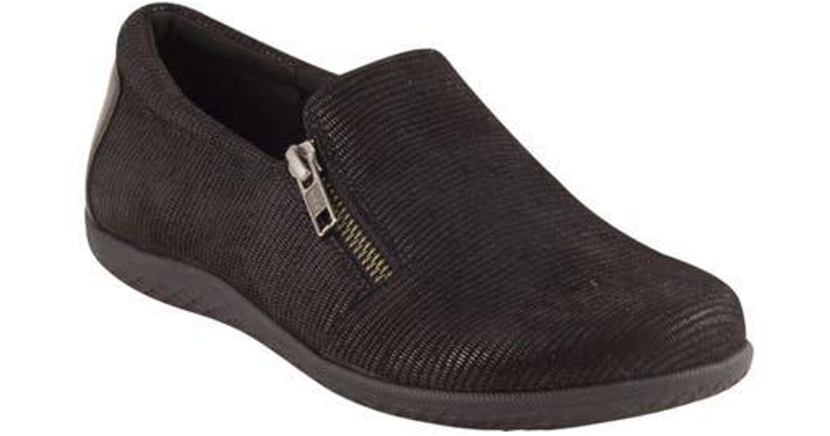 David Tate Bend Leather Flat in Black | Lyst
