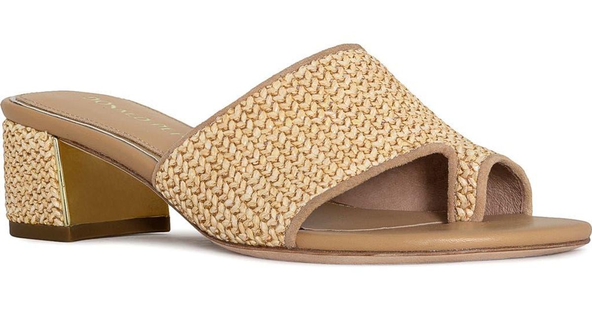 Donald J Pliner Block Heel Toe Loop Sandal in Brown | Lyst