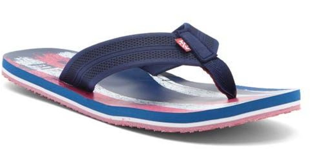 Izod Americana Print Flip Flop in White for Men | Lyst