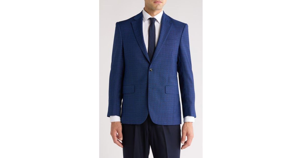 Ted Baker Jarrow Check Wool Sport Coat in Blue for Men | Lyst
