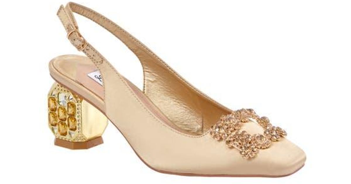 Lady Couture Precious Embellished Slingback Pump in Natural | Lyst