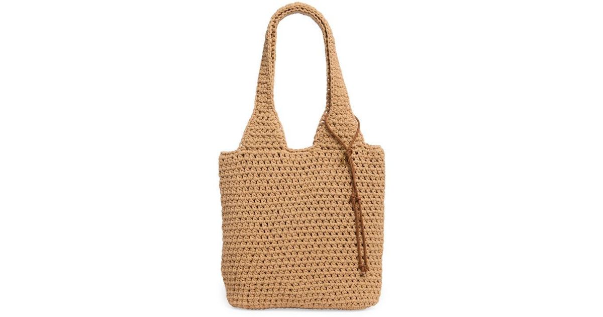 Lucky Brand Lesa Crochet Tote Bag in Brown | Lyst