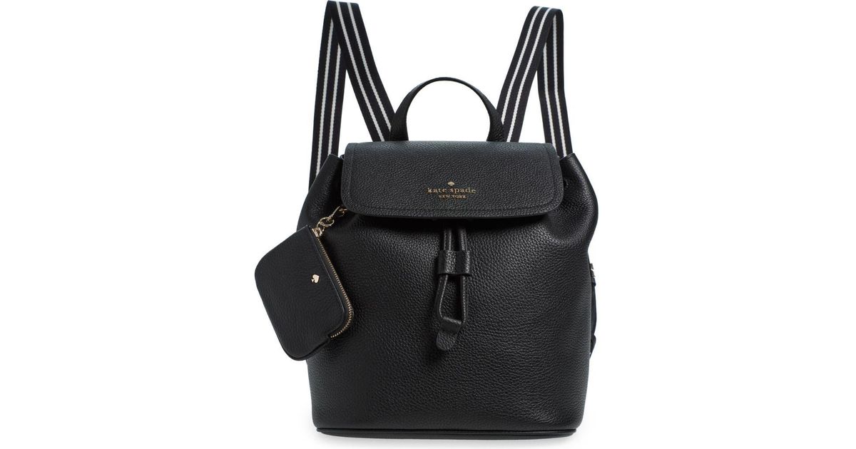 Kate Spade Rosie Medium Leather Flap Backpack in Black | Lyst