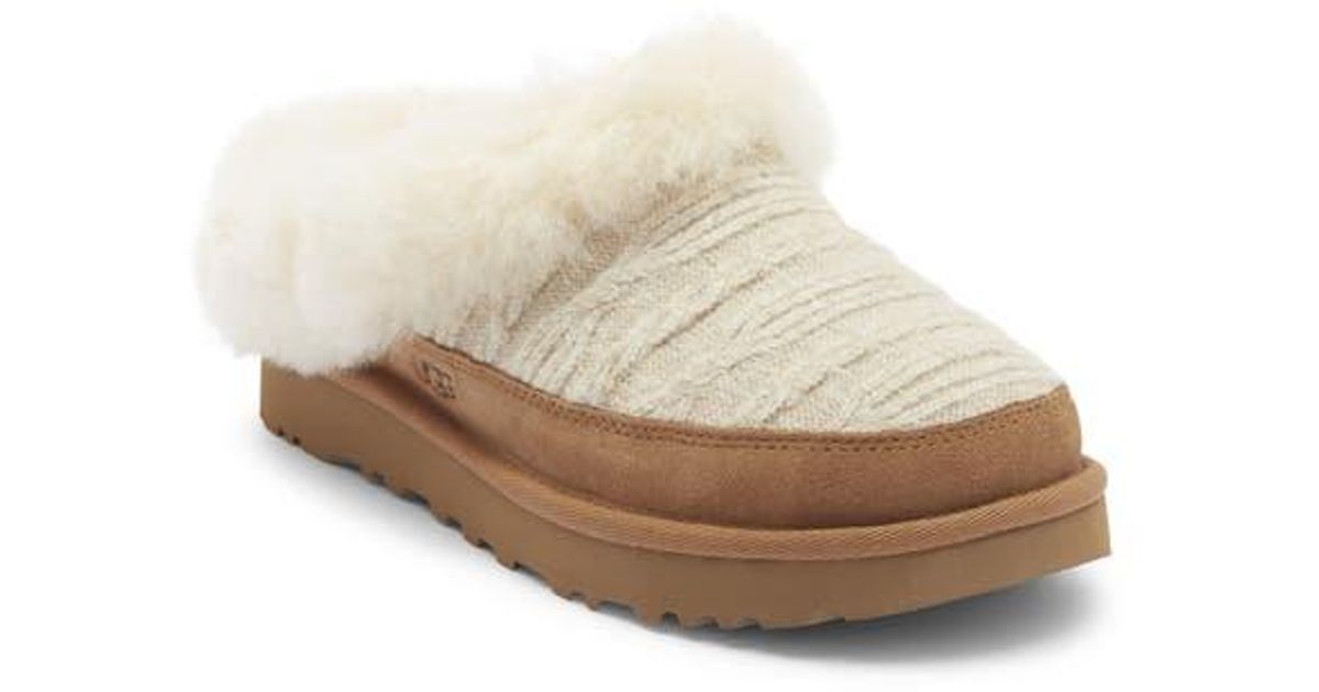 UGG Cluggette Genuine Shearling Lined Indoor/Outdoor Slipper in White ...