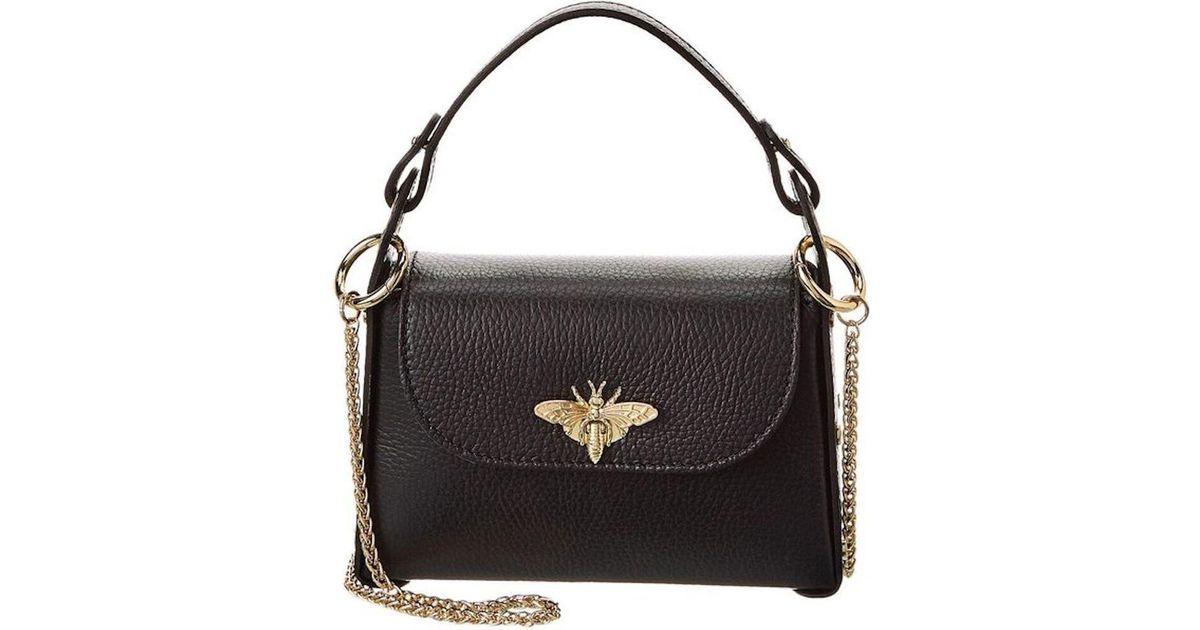 Persaman New York Bee Top Handle Leather Satchel in Black | Lyst