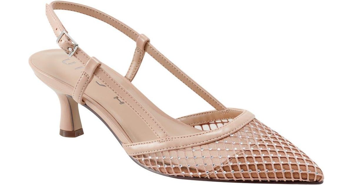 Unisa Rhinestone Mesh Slingback Pump in Pink | Lyst