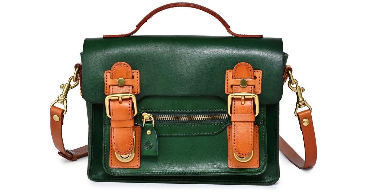 Old Trend Aster Mini Leather Satchel in Green | Lyst
