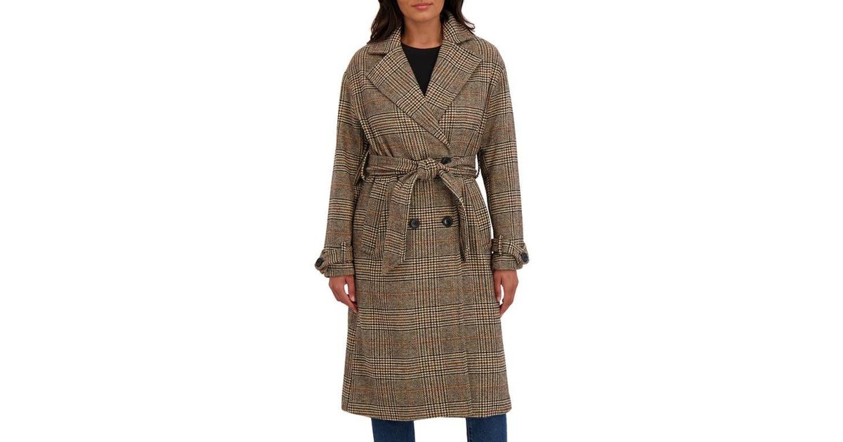 Sebby Wool Oversize Trench Coat in Brown | Lyst