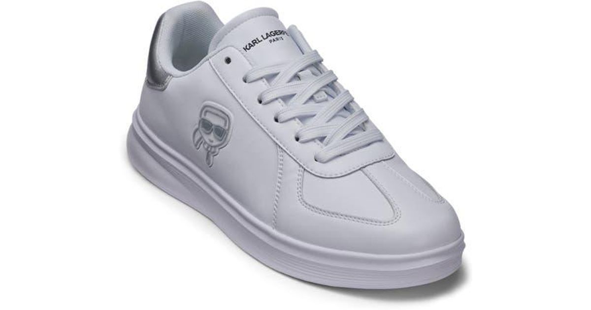 Karl Lagerfeld Karl Head Patch Racer Toe Sneaker in White for Men | Lyst