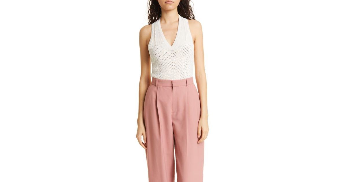 Ted Baker Yensine Open Stitch Sweater Tank in Pink | Lyst