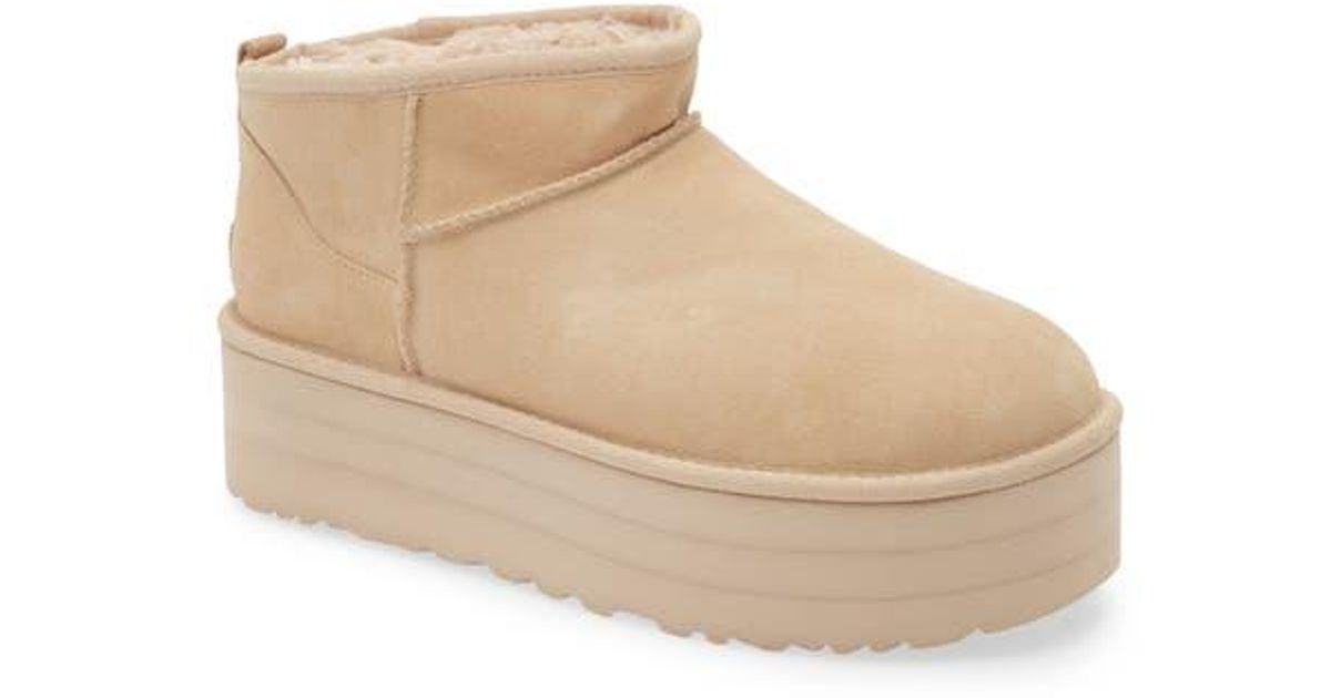 UGG Classic Ultra Mini Platform Boot in Natural | Lyst