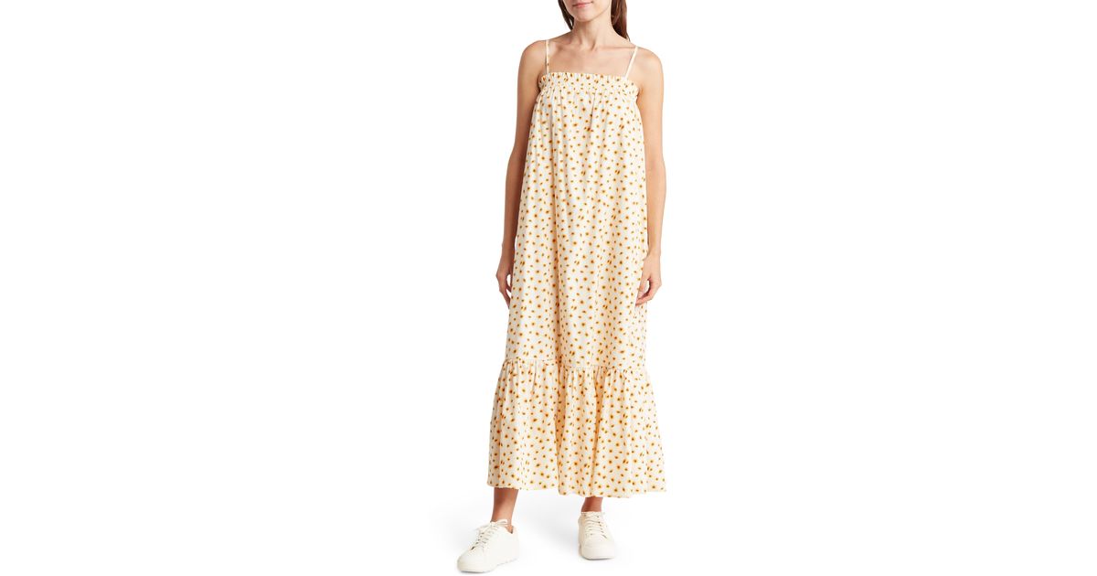 We Wore What Floral Smocked Midi Dress In Ivory Multi At Nordstrom Rack