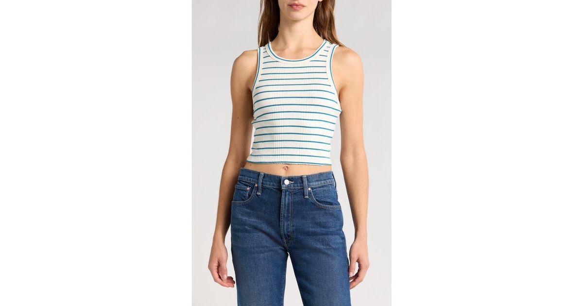 Mother The Chin Ups Chop Tank in Blue | Lyst