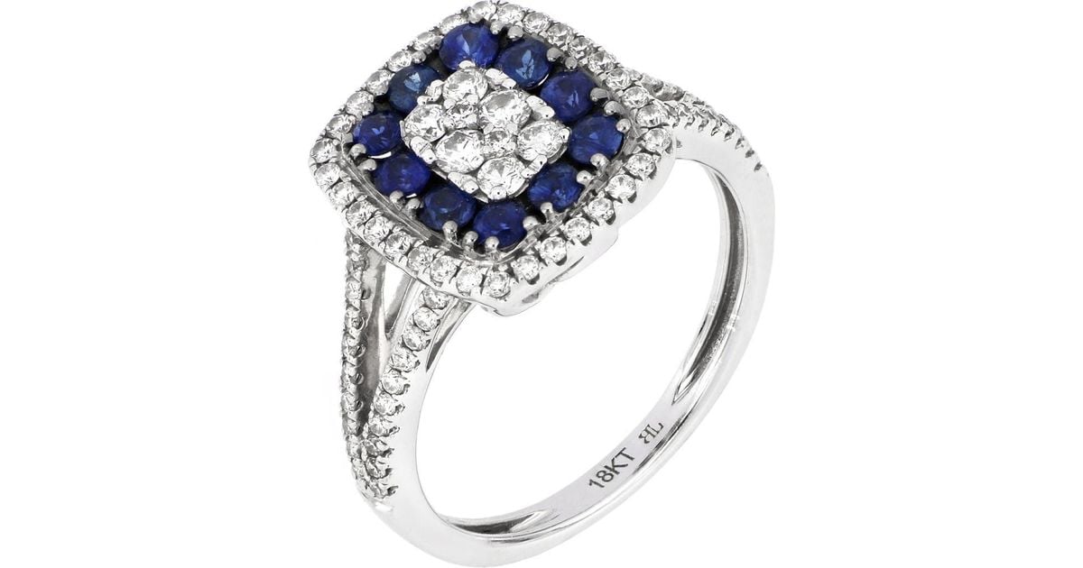 Bony Levy 18K Pave Sapphire & Diamond Ring in Blue | Lyst