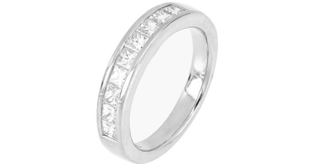Bony Levy Katharine Princess Cut Diamond Band Ring in White | Lyst
