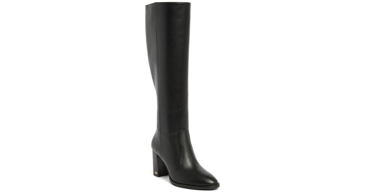 Stuart Weitzman Ryland Tall Leather Boot in Black | Lyst
