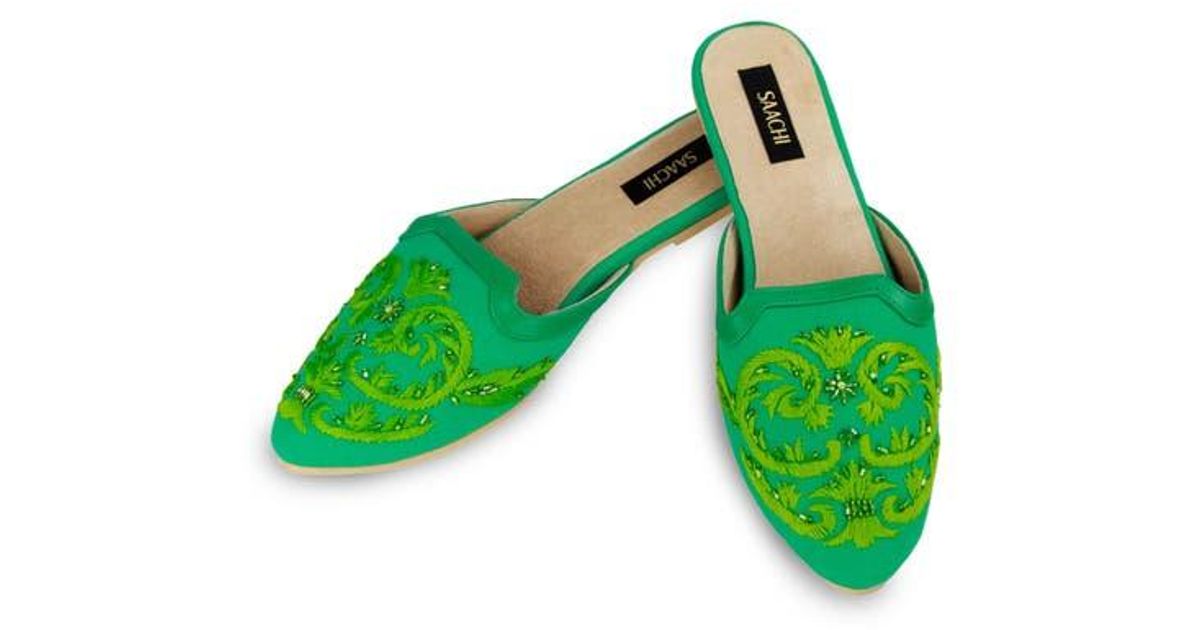 Saachi Enchanted Flora Mule in Green | Lyst